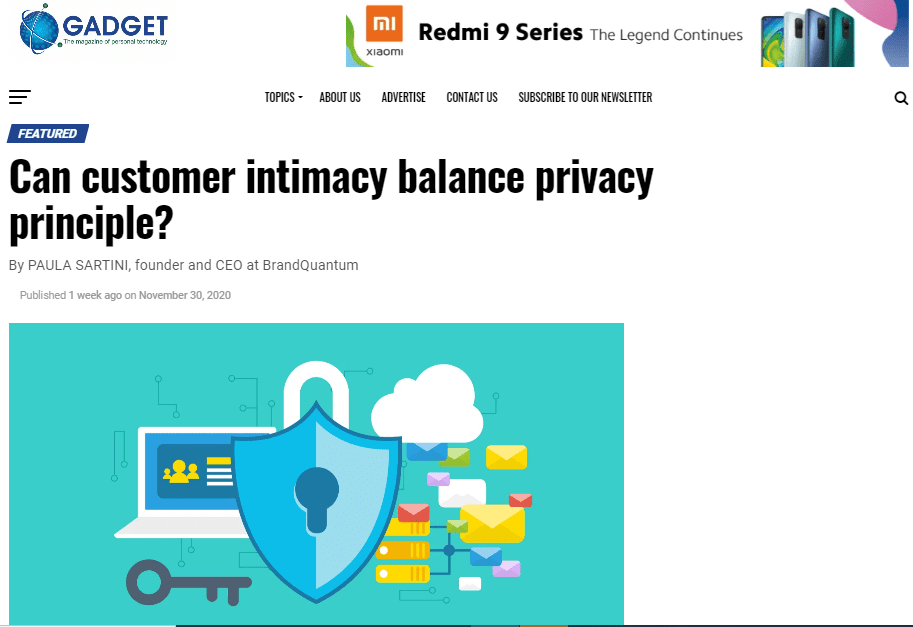 GADGET | CAN CUSTOMER INTIMACY BALANCE PRIVACY PRINCIPLE? | BrandQuantum